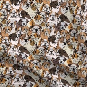 Spoonflower Fabric - English Bulldog Bulldogs Pattern Puppy Animal Printed on Petal Signature Cotton Fabric Fat Quarter - Sewing Quilting Apparel Crafts Decor