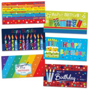 iconikal gift card/money holders with envelopes, happy birthday, 24-pack