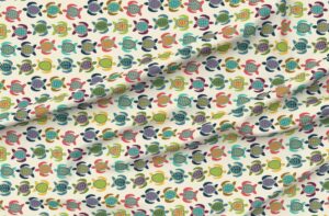 spoonflower fabric - sea turtle cw4 colorful beach ocean scales nautical swim printed on petal signature cotton fabric by the yard - sewing quilting apparel crafts decor