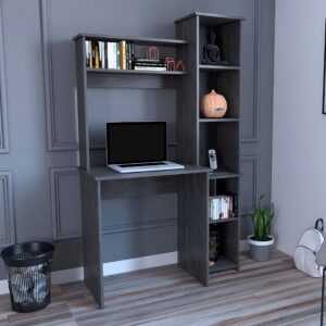 Tuhome Versalles Writing Desk, Two Superior Shelves, Bookshelf