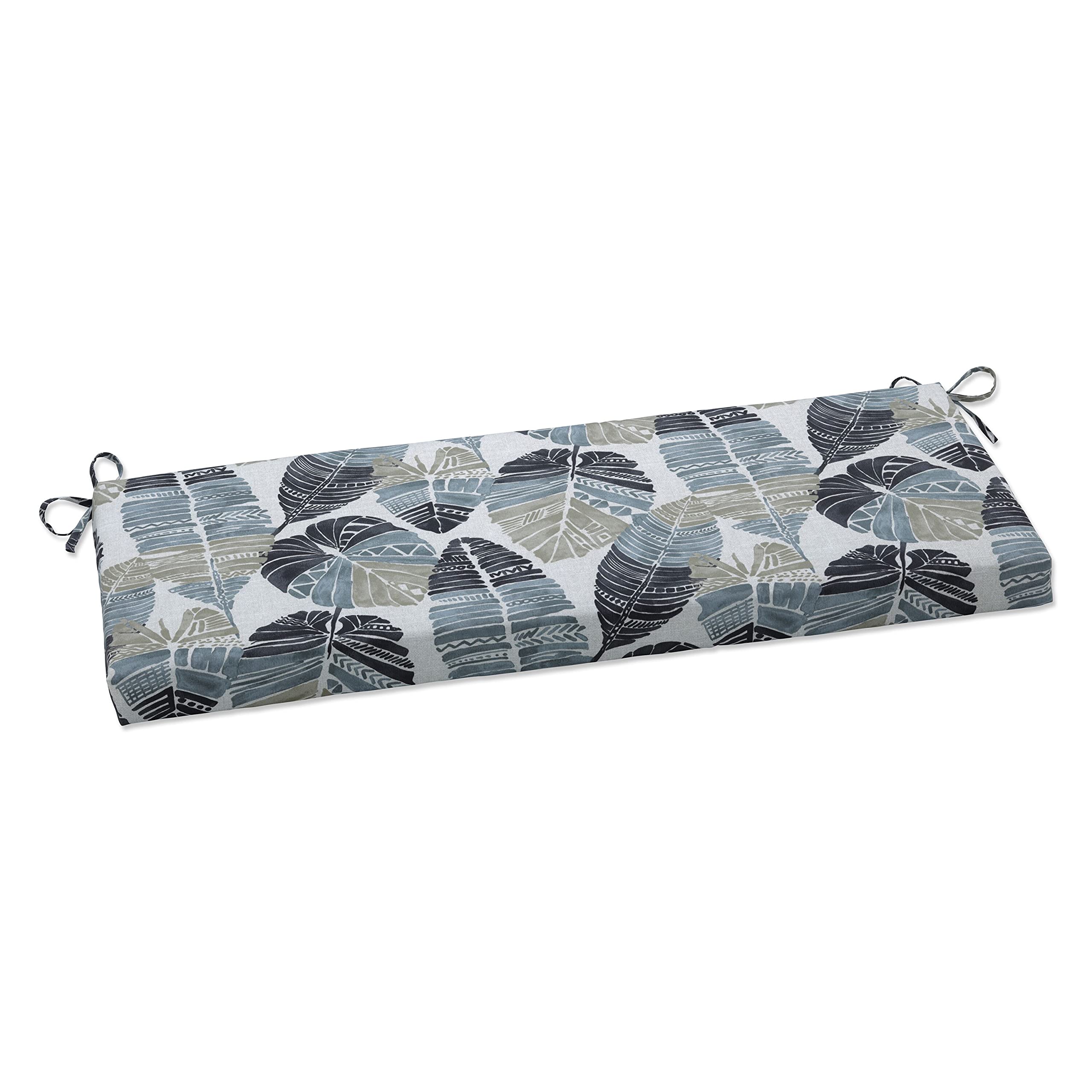 Pillow Perfect Outdoor/Indoor Bench/Swing Cushion, 18" x 45", Black Hixon Stone