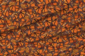 spoonflower fabric - monarch butterfly orange summer wings insect printed on petal signature cotton fabric by the yard - sewing quilting apparel crafts decor