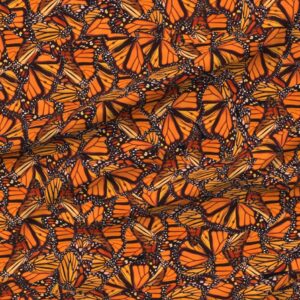 Spoonflower Fabric - Monarch Butterfly Orange Summer Wings Insect Printed on Petal Signature Cotton Fabric by The Yard - Sewing Quilting Apparel Crafts Decor