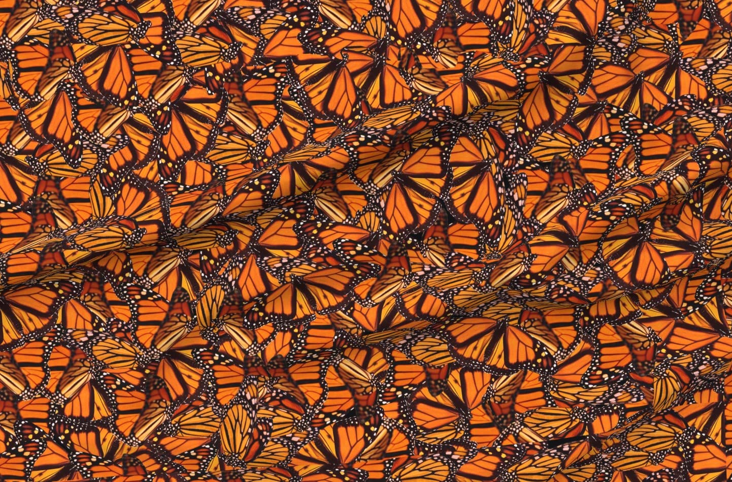 Spoonflower Fabric - Monarch Butterfly Orange Summer Wings Insect Printed on Petal Signature Cotton Fabric by The Yard - Sewing Quilting Apparel Crafts Decor