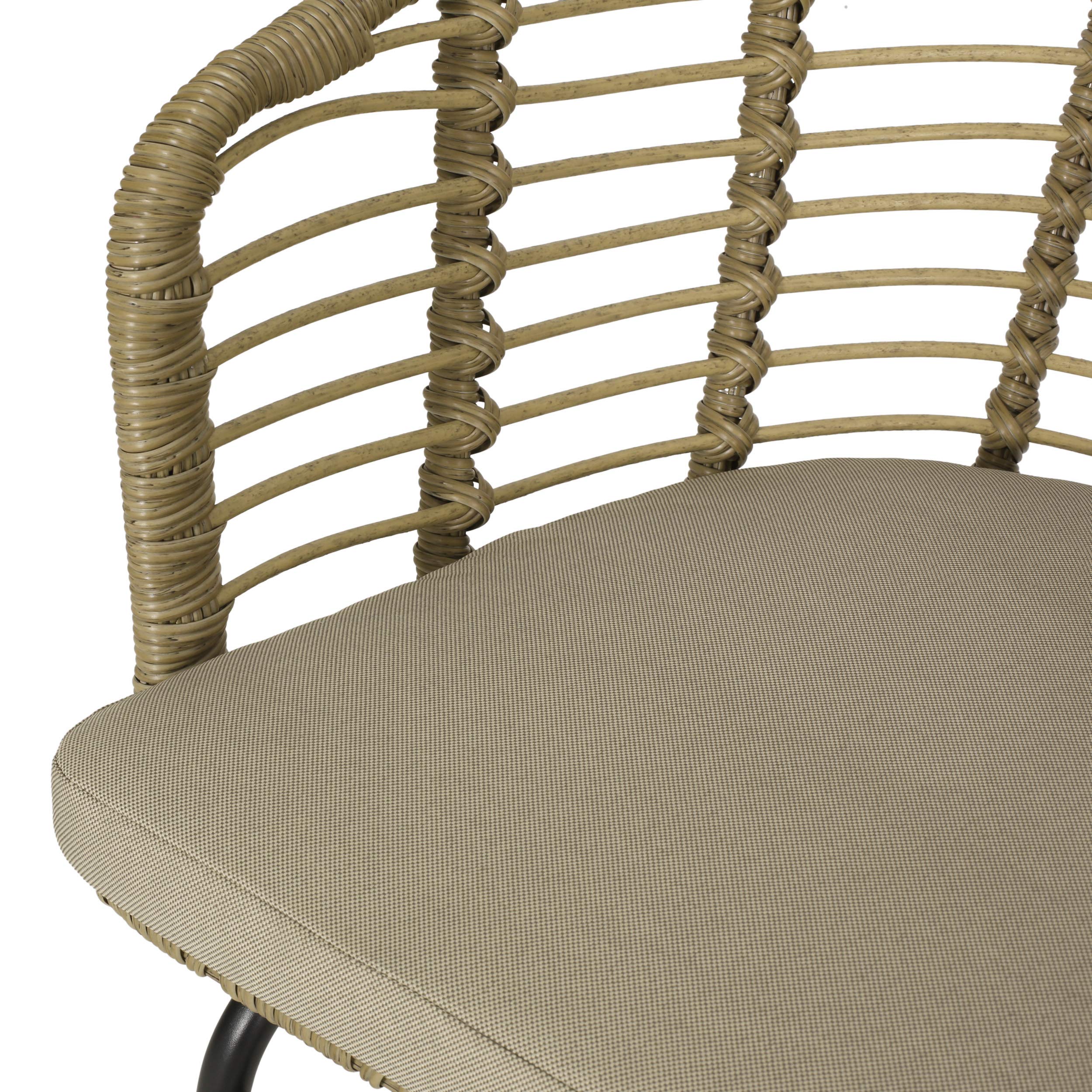 Christopher Knight Home Randy Outdoor Dining Chair Sets, Beige + Light Brown + Black