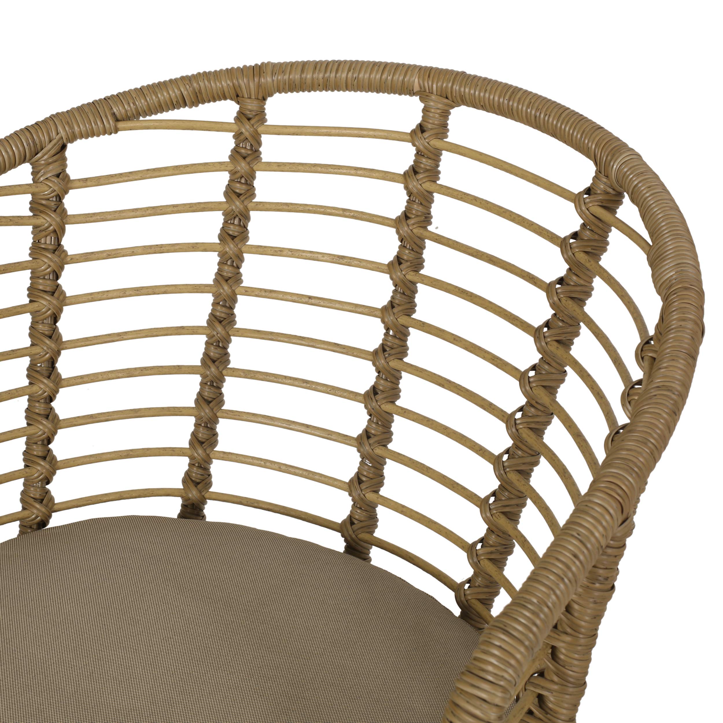 Christopher Knight Home Randy Outdoor Dining Chair Sets, Beige + Light Brown + Black