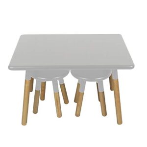 ACEssentials Kids Dipped Table and Stool Set, Gray