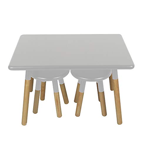 ACEssentials Kids Dipped Table and Stool Set, Gray