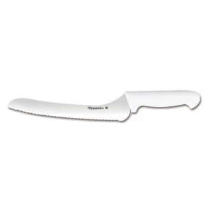 dynamic pro-grip, santoprene, softgrip, 9" bread, offset knife, white, large