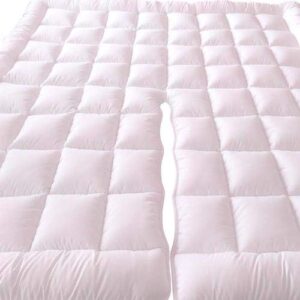 luxury split top king plush 2 inches mattress pad down alternative anchor bands split king size