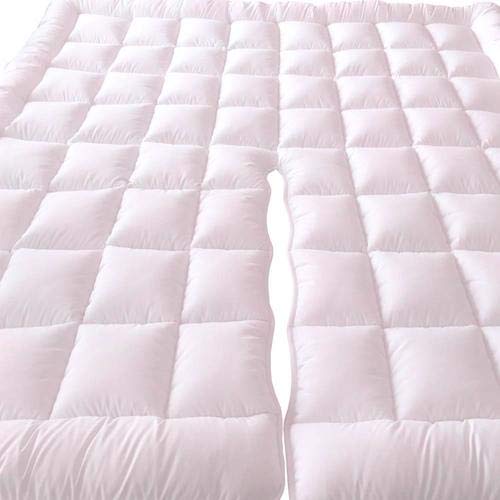 Luxury Split Top King Plush 2 Inches Mattress Pad Down Alternative Anchor Bands Split King Size