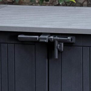 Keter 249319 Store it Out Nova Outdoor Garden Storage Shed, 32 x 71.5 x 113.5 cm, Dark Grey with Light Grey Lid