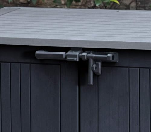 Keter 249319 Store it Out Nova Outdoor Garden Storage Shed, 32 x 71.5 x 113.5 cm, Dark Grey with Light Grey Lid