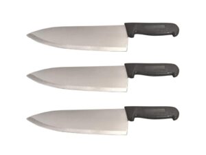 cozzini cutlery imports 10" chef knife choose your color - razor sharp commercial kitchen cutlery - cook's knives (3 pack - black)