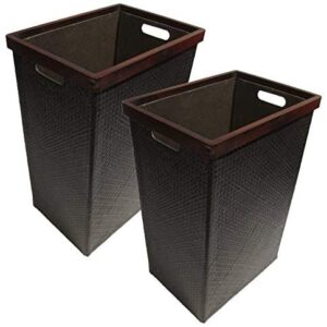 black woven pandan laundry hamper (2-pack)