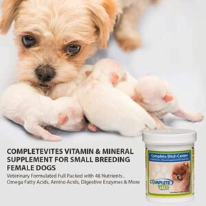 Complete Bitch Canine - Prenatal Supplement for Small Dogs. A Must for Your whelping Supplies. 47 nutrients-Providing The Best Dog Vitamins on The Market! 105 Grams