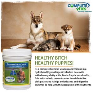 CompleteVites Complete Bitch Canine - Prenatal Supplement for Medium and Large Dogs. A Must for Your whelping Supplies. 47 nutrients-Providing The Best Dog Vitamins on The Market! 315 Grams