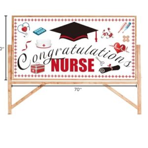 Graduation Nurse Themed Party Banner - Graduation Nurse Party Supplies Wall Decorations Indoor/Outdoor Banners(70" X 40")