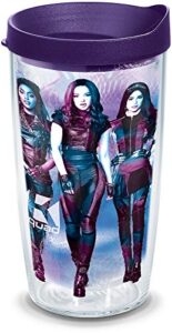 tervis disney descendants 3 made in usa double walled insulated tumbler cup keeps drinks cold & hot, 16oz, royal purple lid