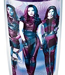 Tervis Disney Descendants 3 Made in USA Double Walled Insulated Tumbler Cup Keeps Drinks Cold & Hot, 16oz, Royal Purple Lid