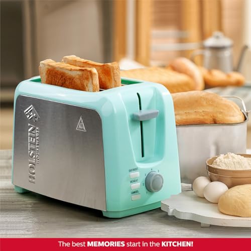 Holstein Housewares - 2-Slice Toaster with 7 Browning Control Settings, Mint/Stainless Steel - Great to Toast Bread, Bagels and Waffles