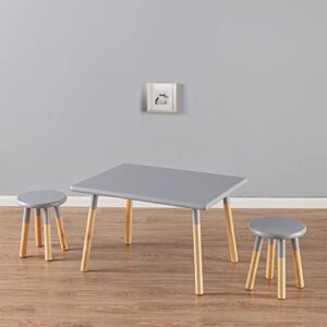 ACEssentials Kids Dipped Table and Stool Set, Gray