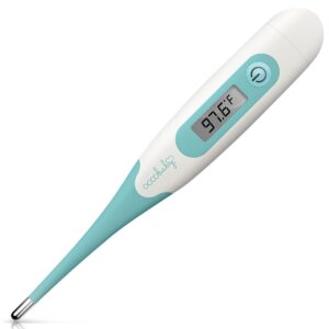 occobaby clinical digital baby thermometer - lcd, flexible tip, 10 second quick accurate fever read rectal oral & underarm use waterproof thermometer for kids