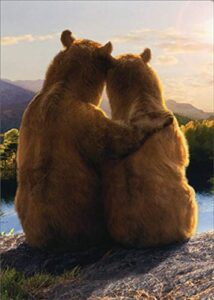 avanti press bear couple overlooking river birthday card for husband : wife