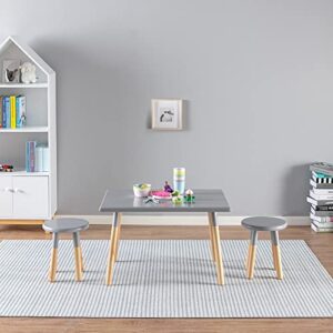 ACEssentials Kids Dipped Table and Stool Set, Gray