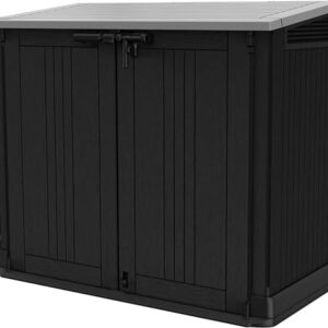 Keter 249319 Store it Out Nova Outdoor Garden Storage Shed, 32 x 71.5 x 113.5 cm, Dark Grey with Light Grey Lid