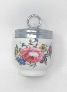 royal worcester porcelain bournemouth pink rose single egg coddler made in england