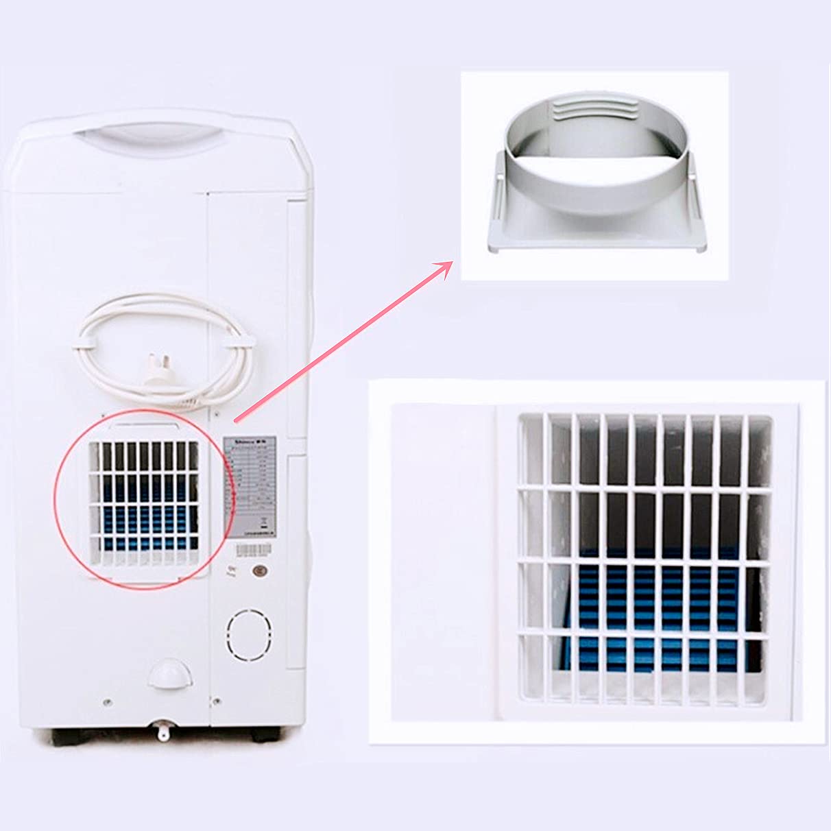 5.9 inch/6 inch Portable Air Conditioner Exhaust Hose Coupler Window Adapter A/C Unit Tube Connector Mobile air Conditioning Accessories Square to Round