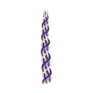 Shalhevet Light Havdalah Candle 100% Kosher (Purple White Braid)