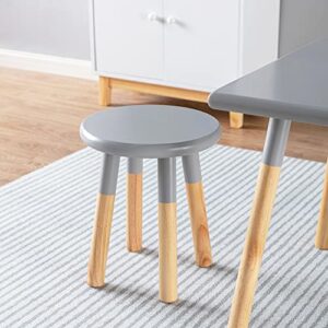 ACEssentials Kids Dipped Table and Stool Set, Gray