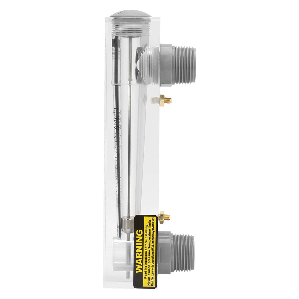 Adjustable Knob 1-10GPM Water Liquid Meter, LZM-25 0.6 MPa Acrylic Plexiglass Liquid Inline Flowmeter, for Measuring Rate of Liquid Medium