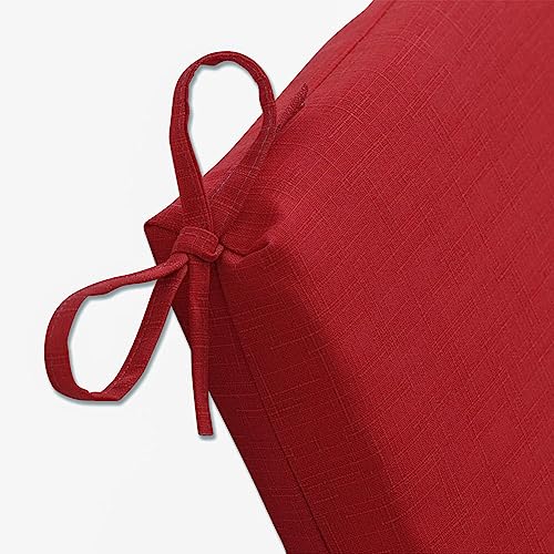 Pillow Perfect Monti Chino Solid Indoor/Outdoor Patio Chaise Lounge Cushion Plush Fiber Fill, Weather and Fade Resistant, 72.5" x 21", Red