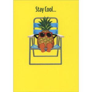 avanti press cool pineapple in lawn chair funny : humorous a-press birthday card for him : man