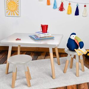 ACEssentials Kids Dipped Table and Stool Set, Gray