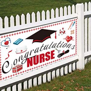 Graduation Nurse Themed Party Banner - Graduation Nurse Party Supplies Wall Decorations Indoor/Outdoor Banners(70" X 40")