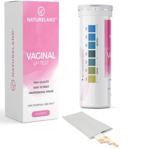 natureland vaginal health ph test strips, feminine ph test, value pack | monitor vaginal intimate health & prevent infection | accurate acidity & alkalinity balance (10 strips)