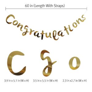 ebabyland Congratulation banner Gold - graduation party decorations 2022 Celebration Party Sign women Anniversary,Achievement Baby Shower Retirement opening birthday Party Decorations