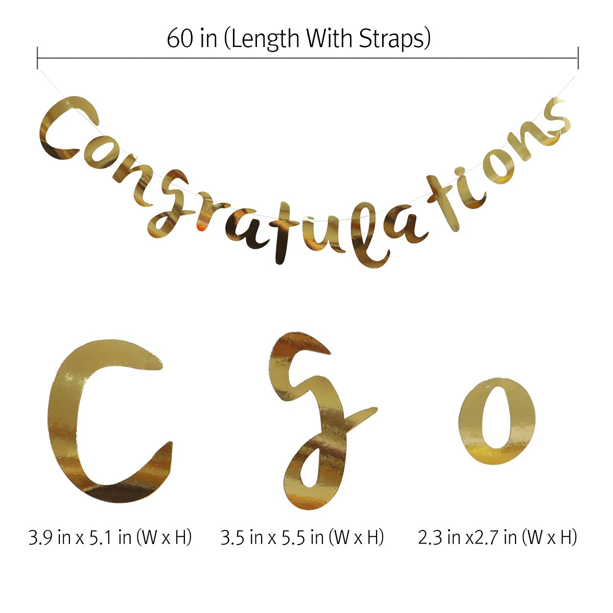 ebabyland Congratulation banner Gold - graduation party decorations 2022 Celebration Party Sign women Anniversary,Achievement Baby Shower Retirement opening birthday Party Decorations