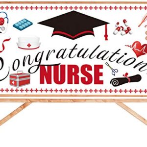 Graduation Nurse Themed Party Banner - Graduation Nurse Party Supplies Wall Decorations Indoor/Outdoor Banners(70" X 40")