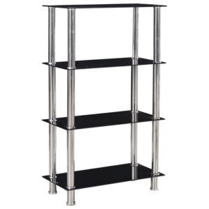 better home products decorative shelves glass 4 tier household floor storage, tempered glass shelves, audio-video media stand