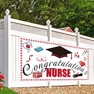 Graduation Nurse Themed Party Banner - Graduation Nurse Party Supplies Wall Decorations Indoor/Outdoor Banners(70" X 40")