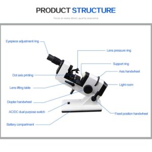 Colilove Manual Lensmeter Optical Lensometer Focimeter Optometry Machine Lens Tester for Glasses Measuring, Focimeter Lens Metter AC DC Power, AC/DC 110V