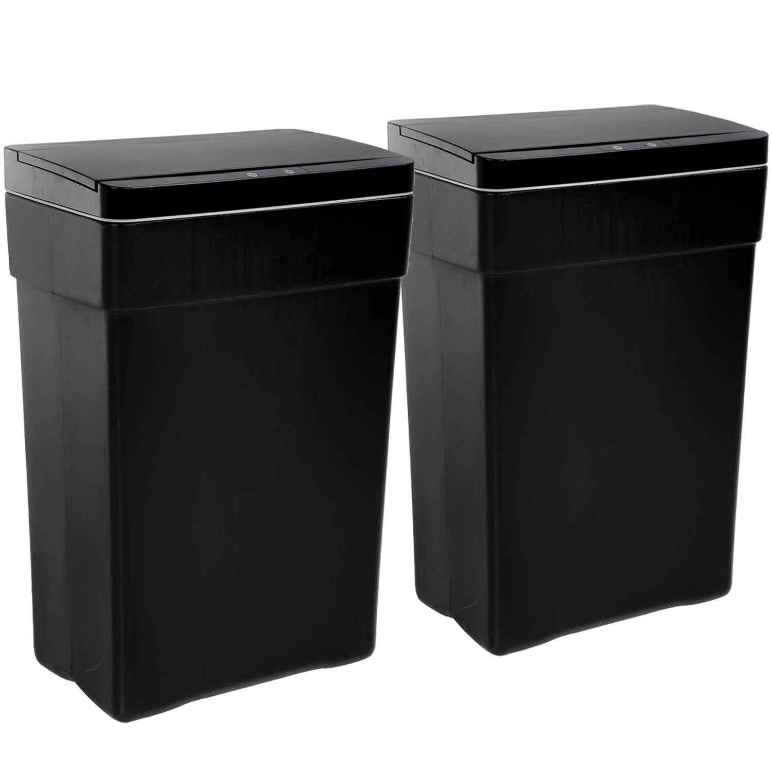 13 Gallon Trash Can Garbage Can Touch Free Automatic for Home Kitchen and Bathroom Garbage Plastic High-Capacity (Black)