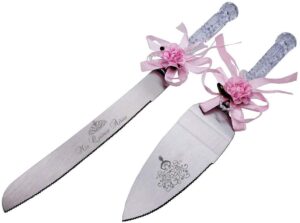 gifts infinity personalized mis quince anos cake knife and server set valentine's day gift (ck-2pkh)