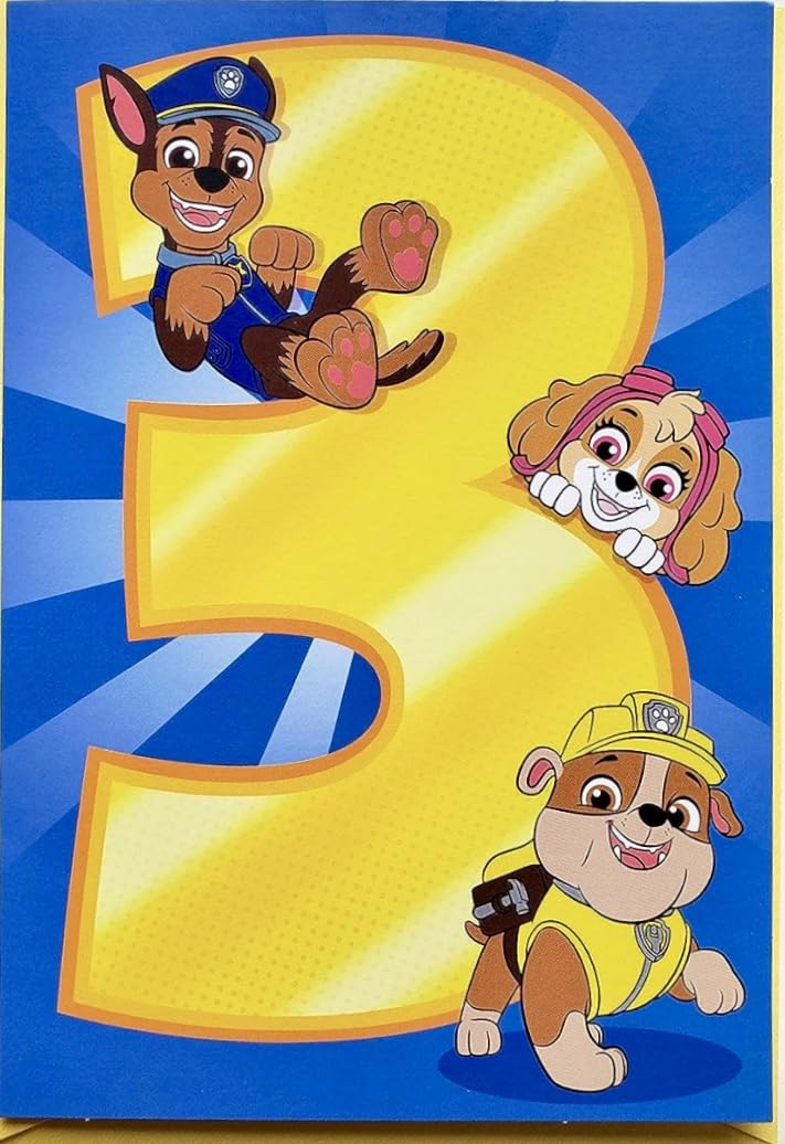 Greeting Card Birthday Paw Patrol Third Birthday