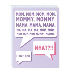 aly lou mom birthday card for mother, wife her, thank you grandma stepmom kawaii greeting card for parents (mom mom mom ...)